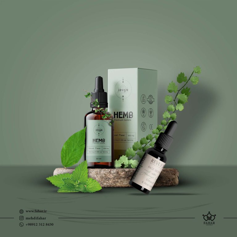 نمونه کار طراحی لیبل و بسته بندی قطره سرم پوست استودیو طراحی گرافیک فهار